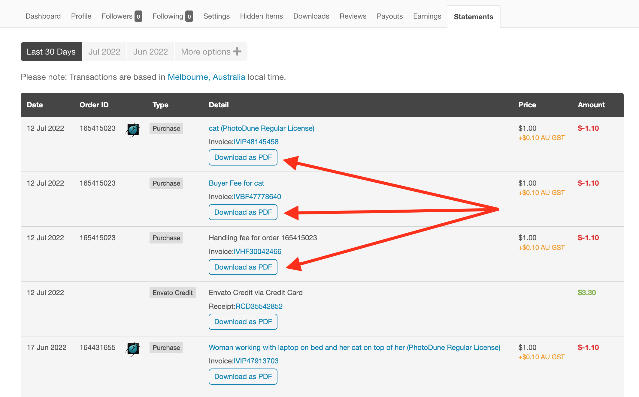 View & Download Invoices – Envato Market Support | Help Center